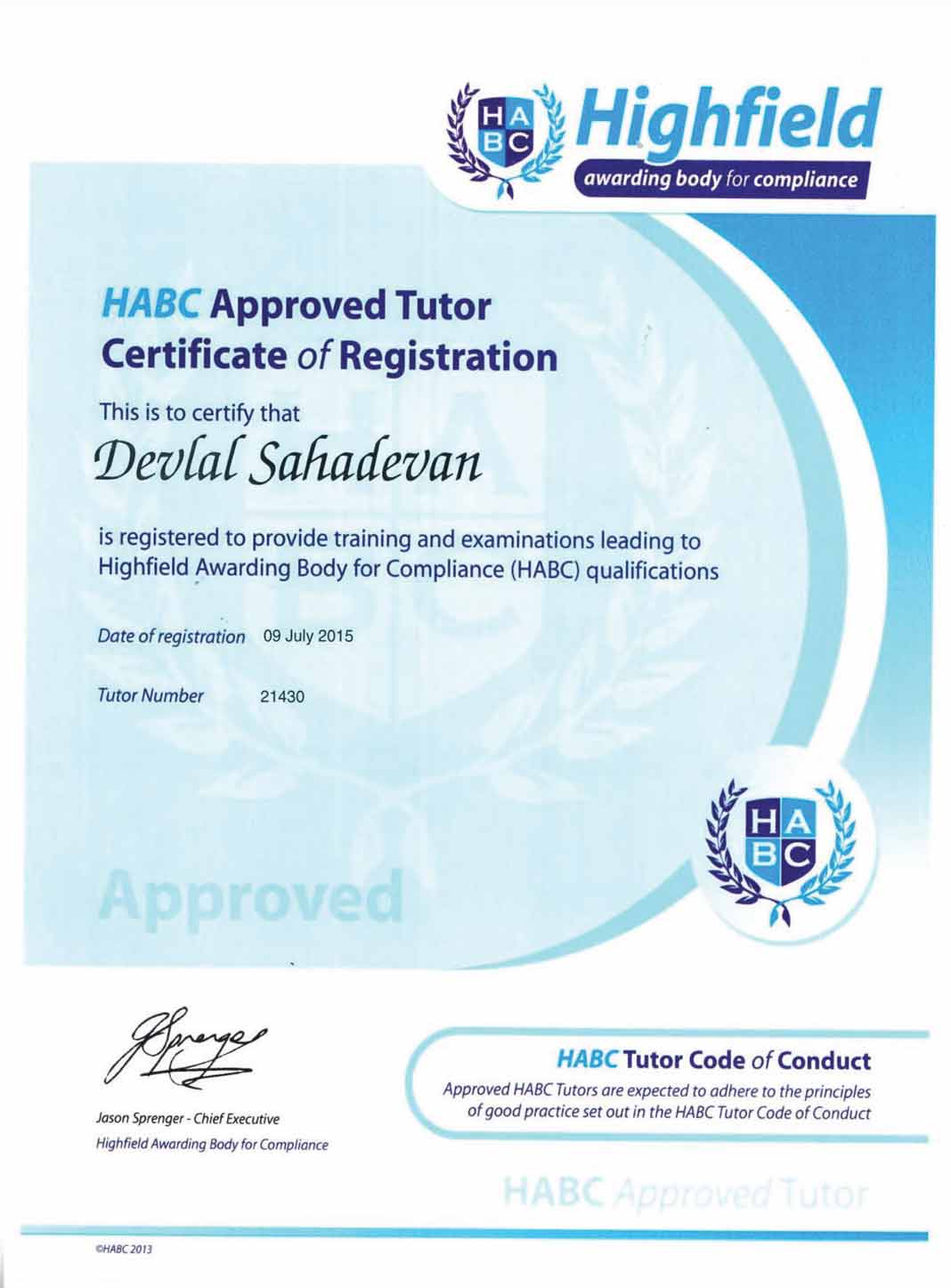 Highfield Certificates